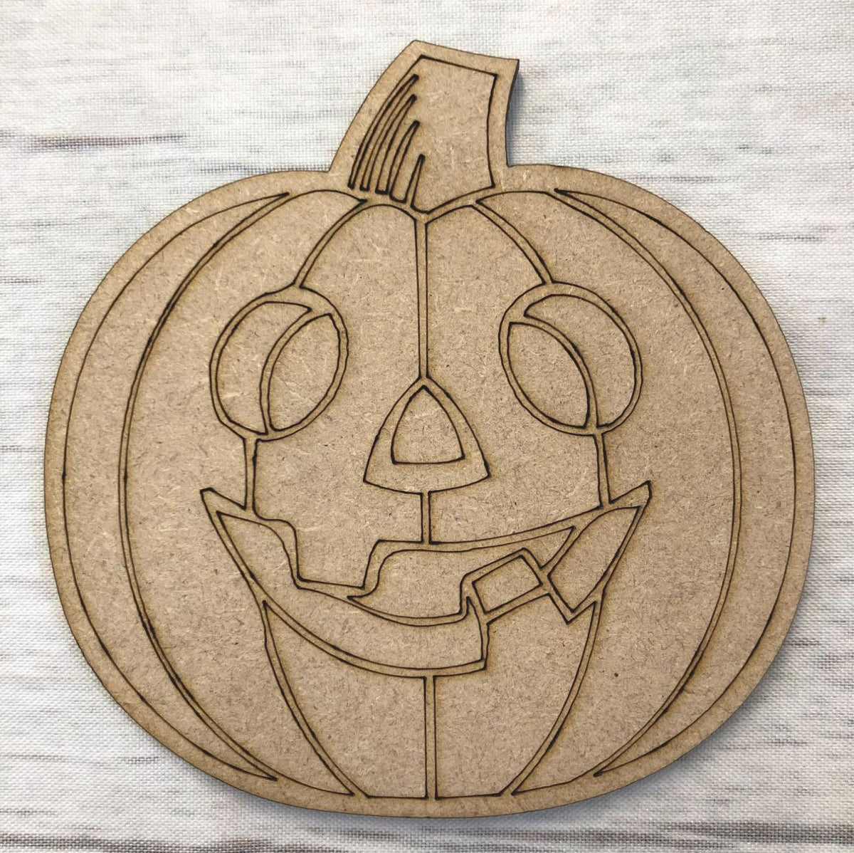Pumpkin - engraved - Halloween-ready Wooden Bases for DIY Spooky Decor ...