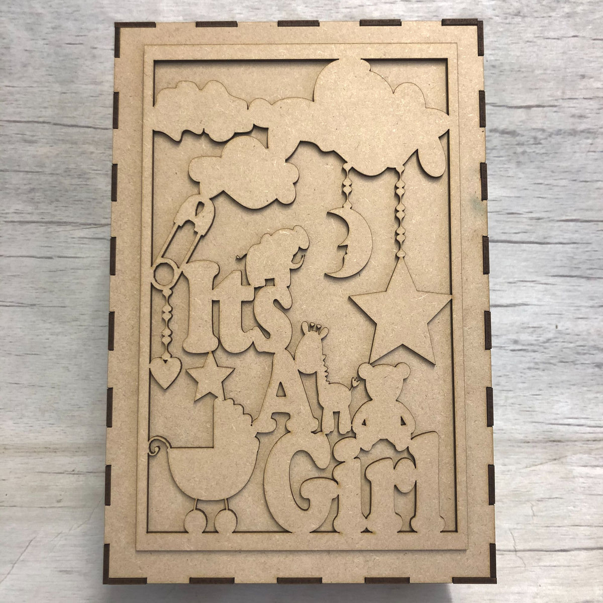 Keepsake box & topper - 'Its a girl' - DIY Wooden Bases for Crafting ...