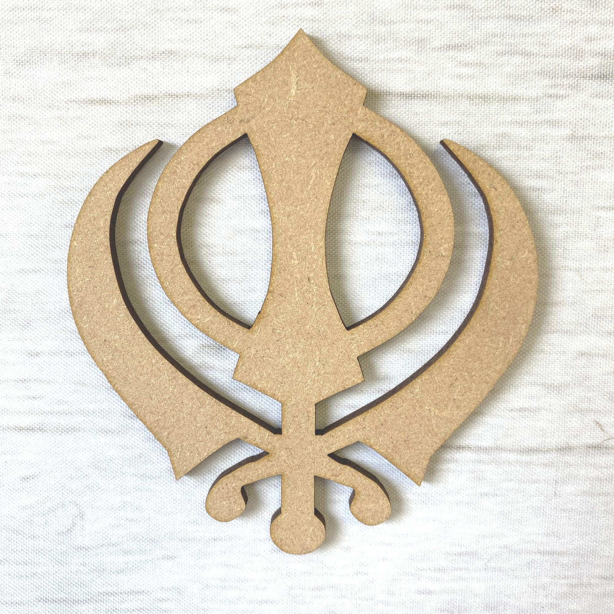 Sikhism Symbol Silver Metal Sign Khanda Sikh Religious Craft, For