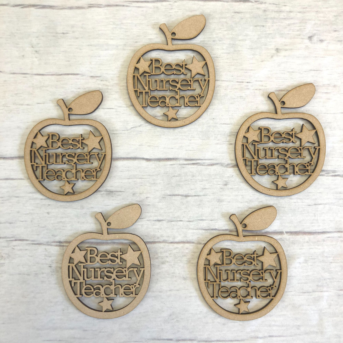 Best Nursery Teacher apple hangers - set of 5 - Wooden Bases for DIY ...
